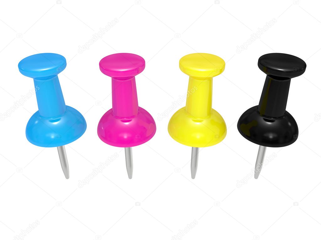 Cmyk color thumbtack — Stock Photo © Altsha #4853949 Cmyk color thumbtack — Stock Photo © Altsha #4853949