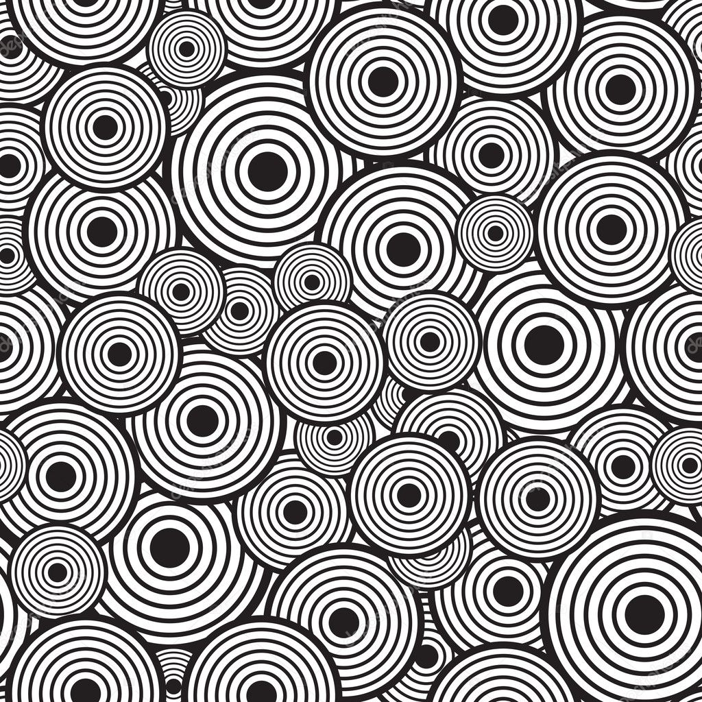Latar belakang abstrak hitam-putih dengan lingkaran Vektor Stok oleh ...