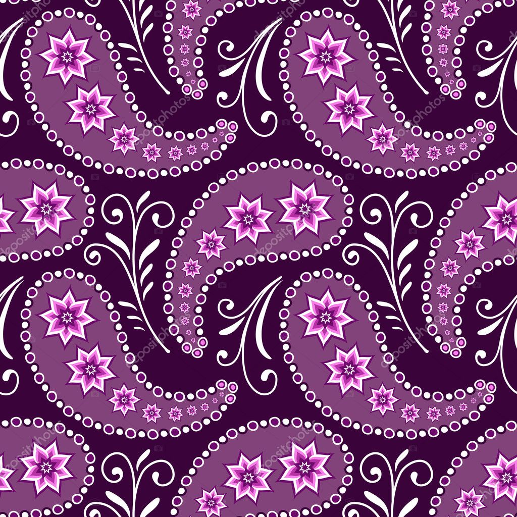 Seamless Violet Floral Pattern — Stock Vector © Olgadrozd 4694058