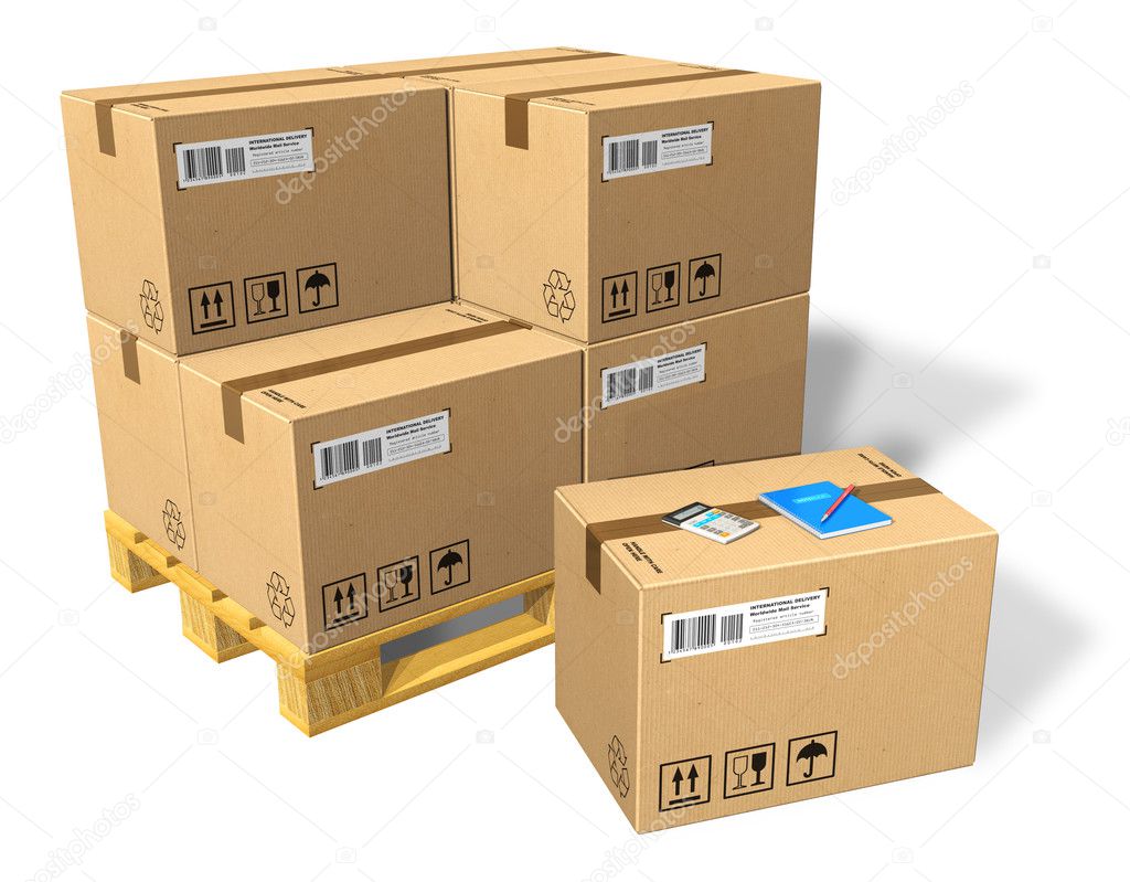 Cardboard boxes on pallet — Stock Photo © scanrail #4680685