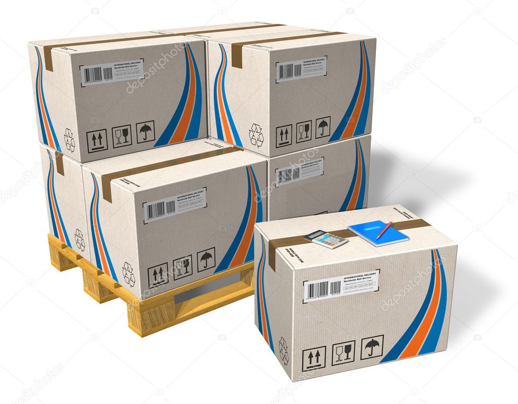 Cardboard boxes on pallet — Stock Photo © scanrail #4860532
