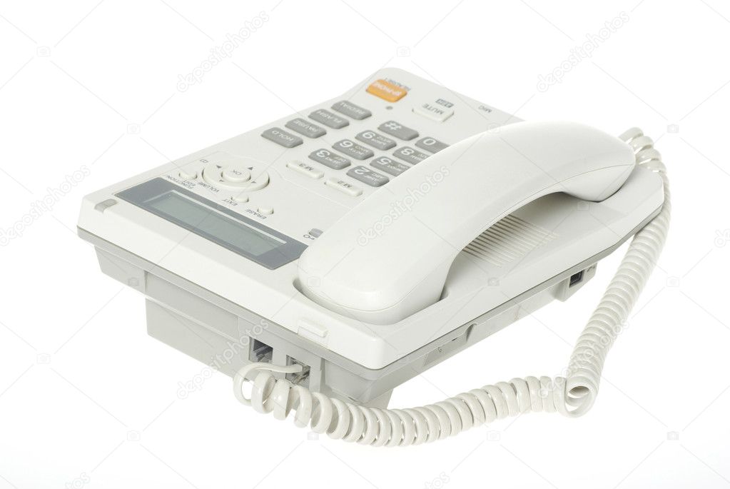 White Office Telephone White Background Stock Photo by ©Pakhnyushchyy ...