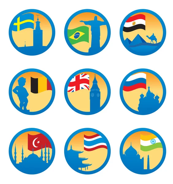 Symbols of the countries ⬇ Vector Image by © Romul-2009 | Vector Stock ...