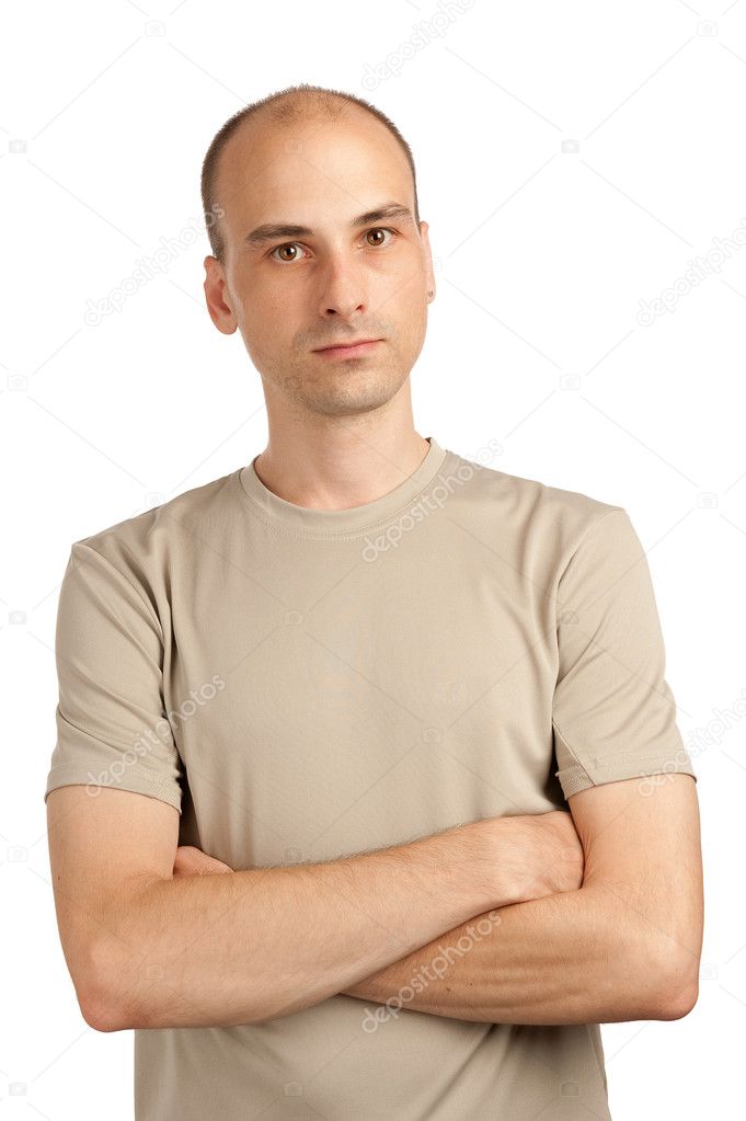 Young man with hands crossed — Stock Photo © spaxiax #3975466