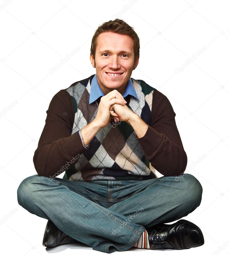 Smiling sit man — Stock Photo © jukai5 #4544368