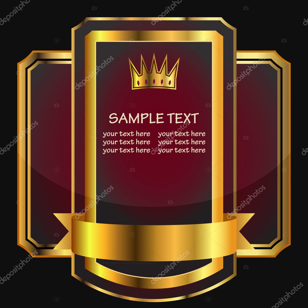 Black gold-framed labels Stock Vector Image by ©ottoshtekker #4538513