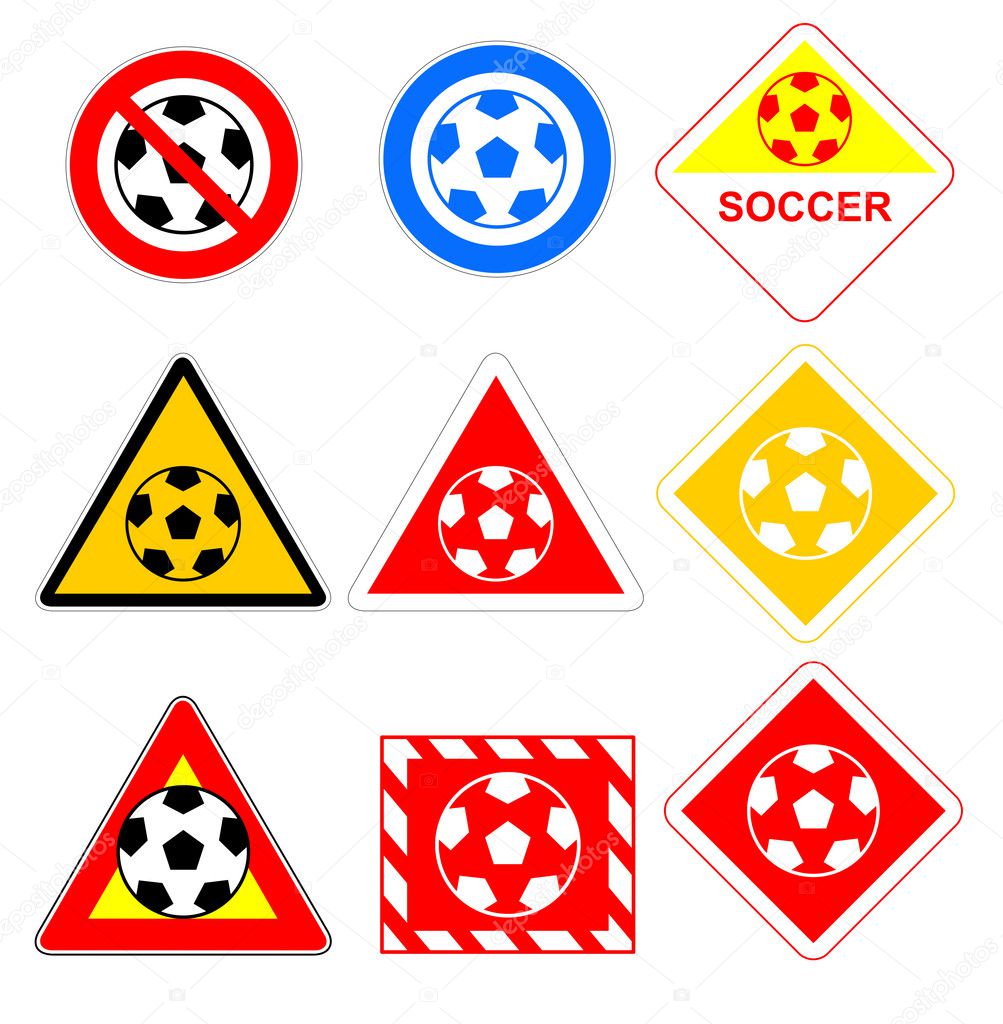 Soccer ball signs — Stock Vector © day908 #4806441
