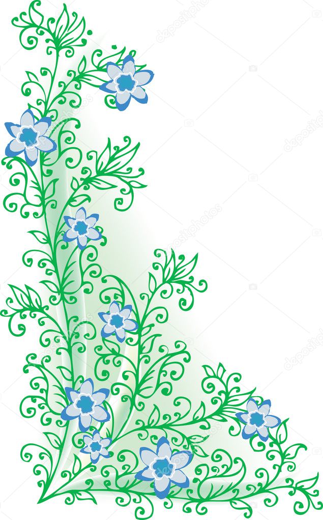 Download - Refined Floral vignette In Color CCCXIII — Stock Illustration