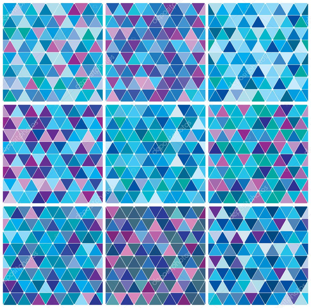 Bright blue winter triangle pattern set — Stock Vector © Photon #4684945