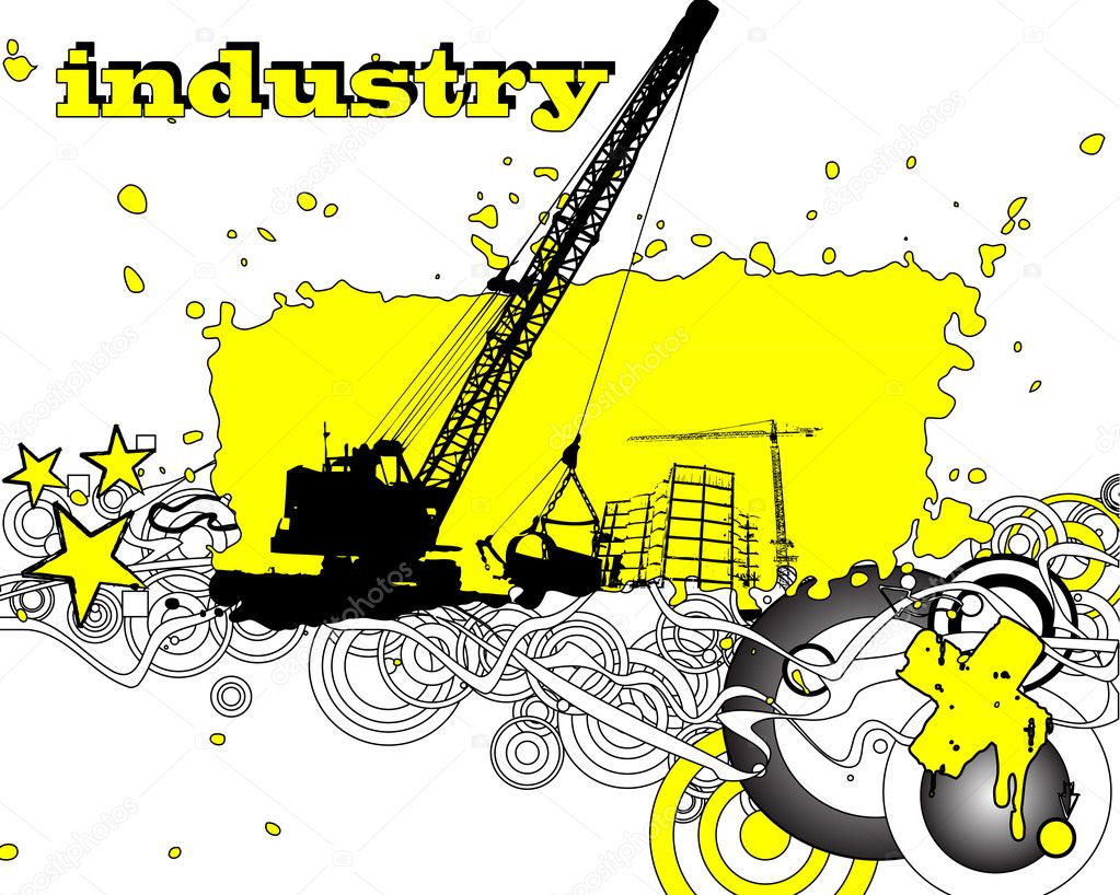 Silhouette of the elevating crane — Stock Vector © tinovskiy #5324254 Silhouette of the elevating crane — Stock Vector © tinovskiy #5324254
