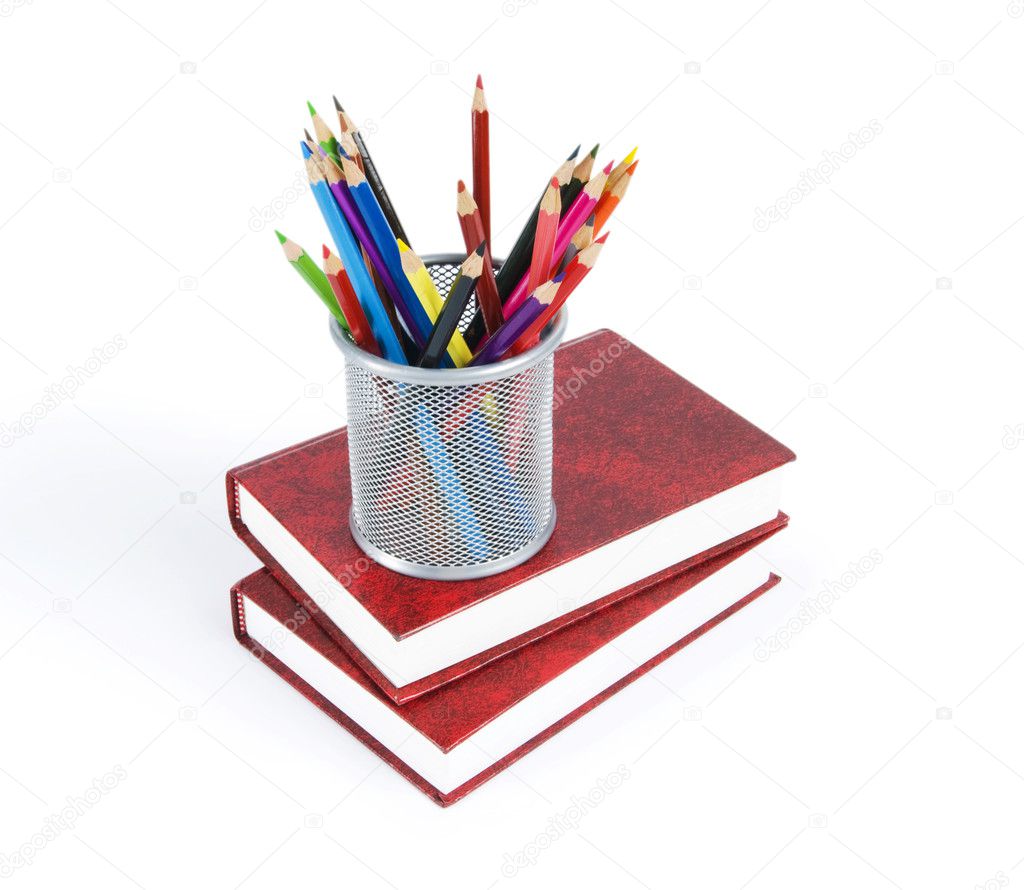 Back to school concept with books and pencils — Stock Photo © Elnur ...