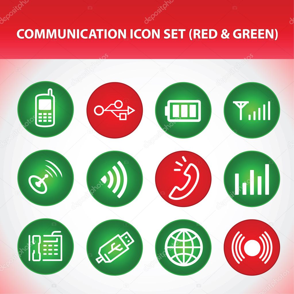Conjunto de iconos de comunicación Vector de stock por ©artlosk 3937386