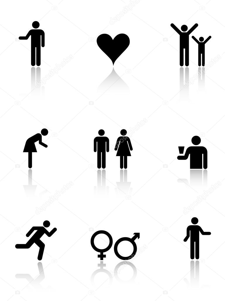 Human Icons. Human Signs — Stock Vector © artlosk #4403239