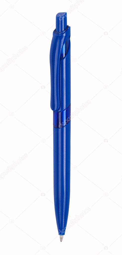 Caneta azul isolada sobre branco — Foto © svyatoslavlipik #5133788
