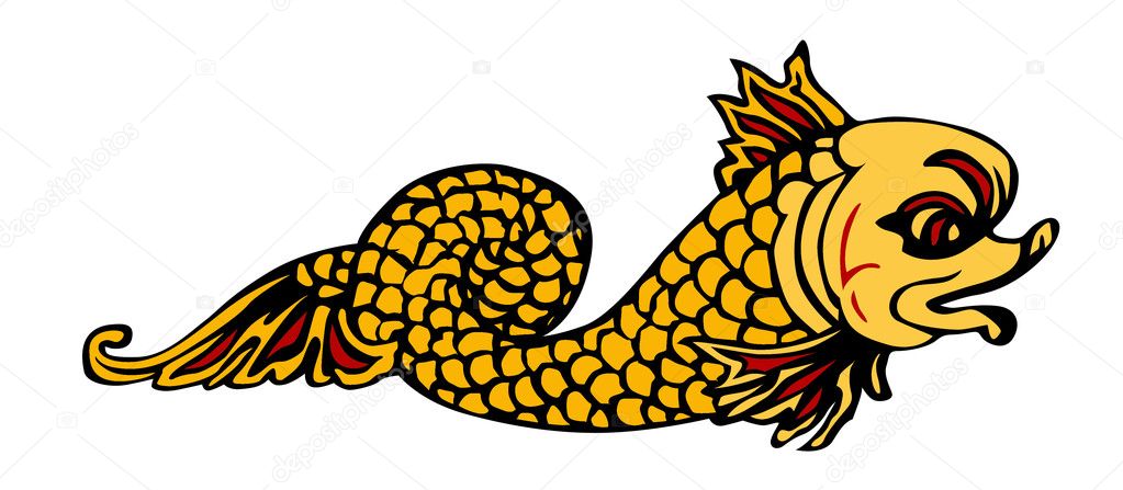 Vector illustration of mythological fish — Stock Vector © basel101658 ...