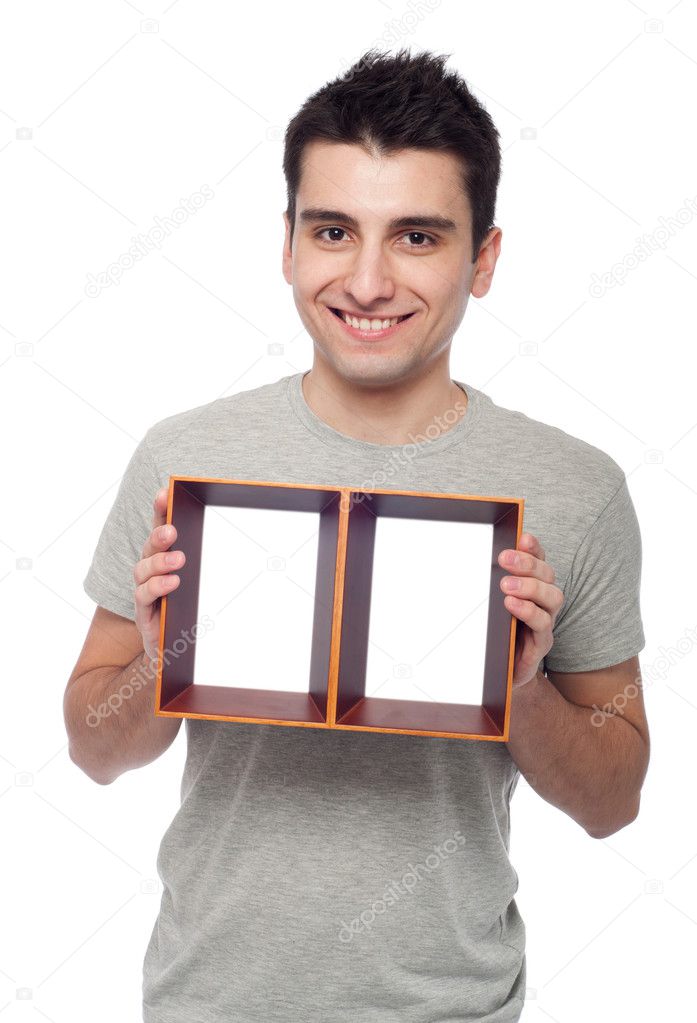 Man holding frame — Stock Photo © luissantos84 #5166799