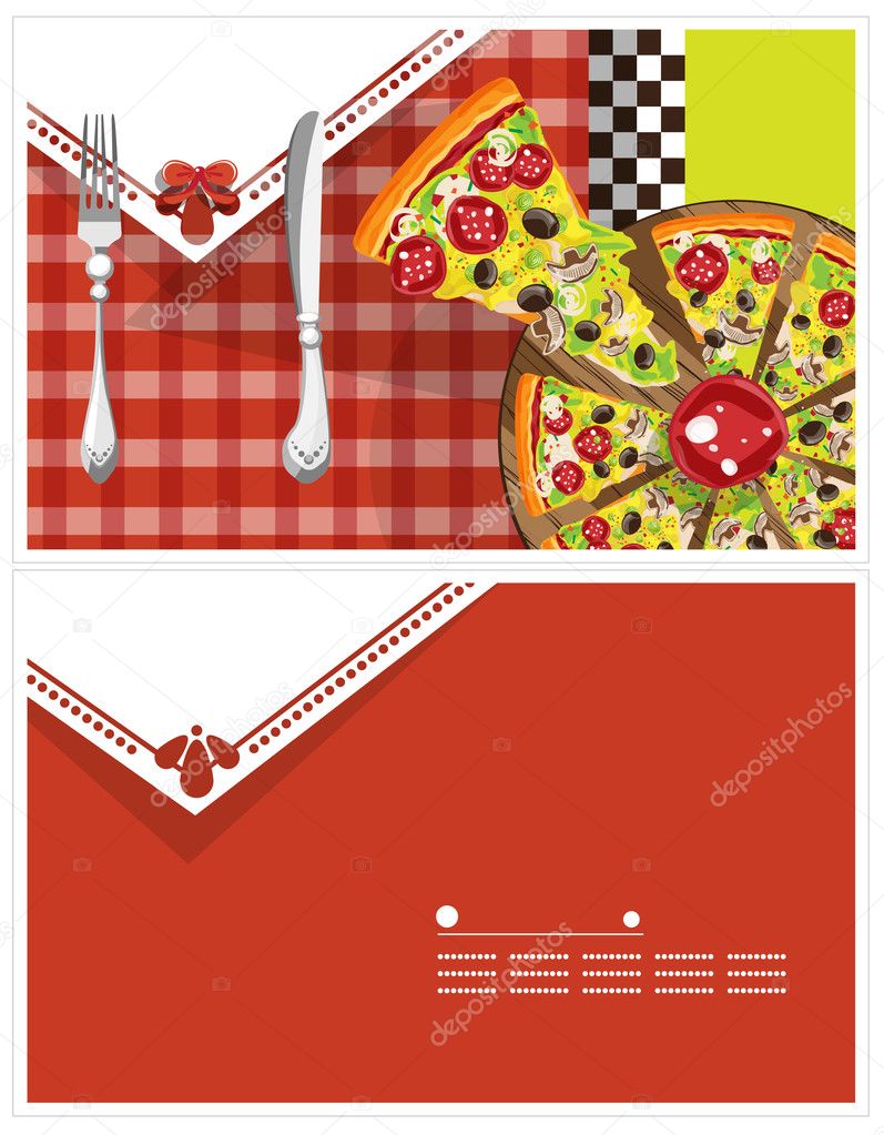 Pizza Card — Stock Vector © LyudmilaKa #4486528