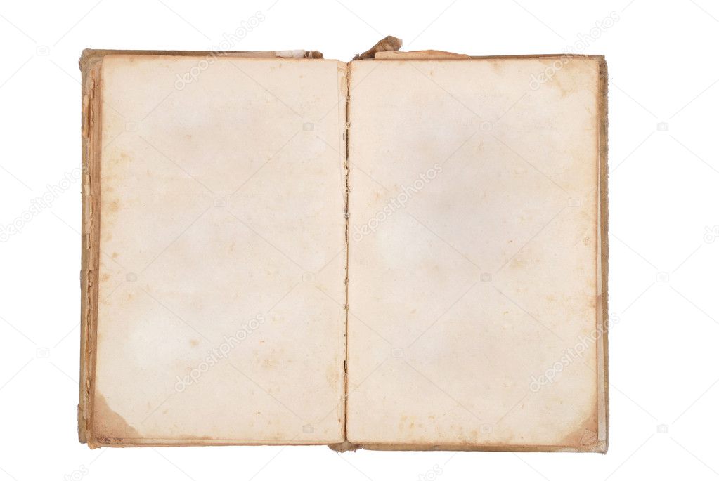 Very old book with Two Blank pages for your copy Stock Photo by ...