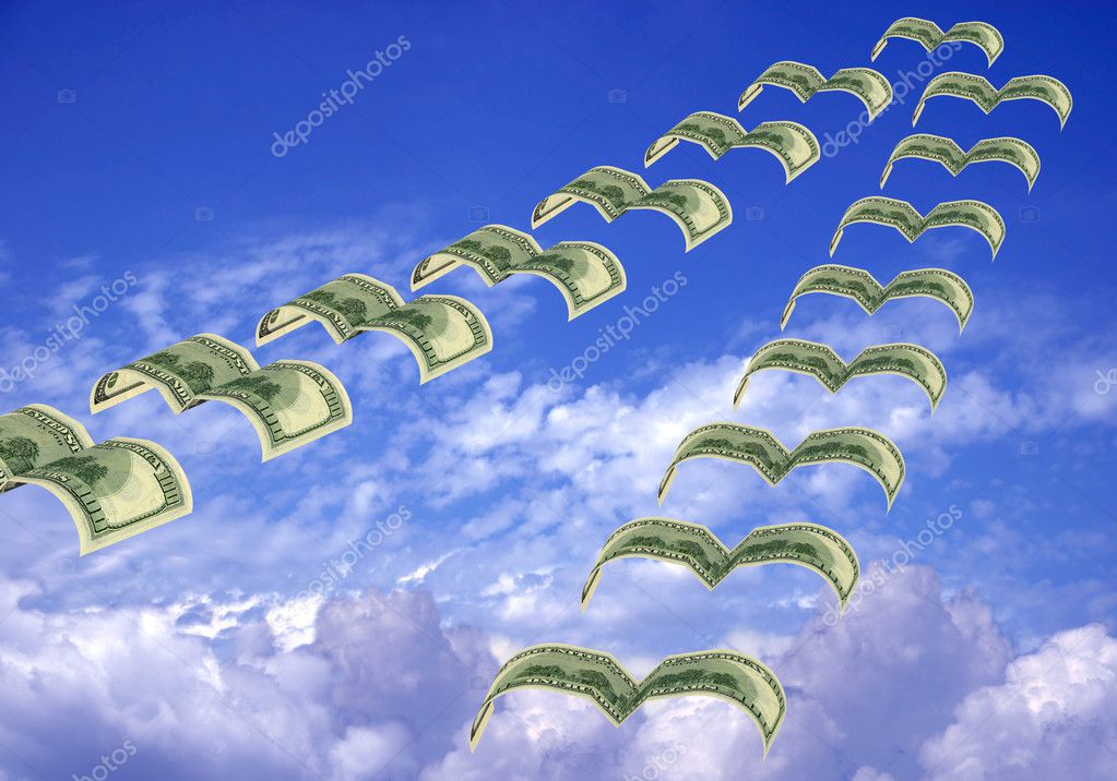 Flock of dollar fly away — Stock Photo © akova777 #4380447
