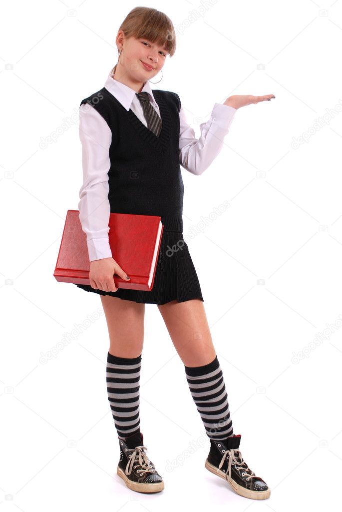 Girl holds the red book — Stock Photo © akova777 #4518446