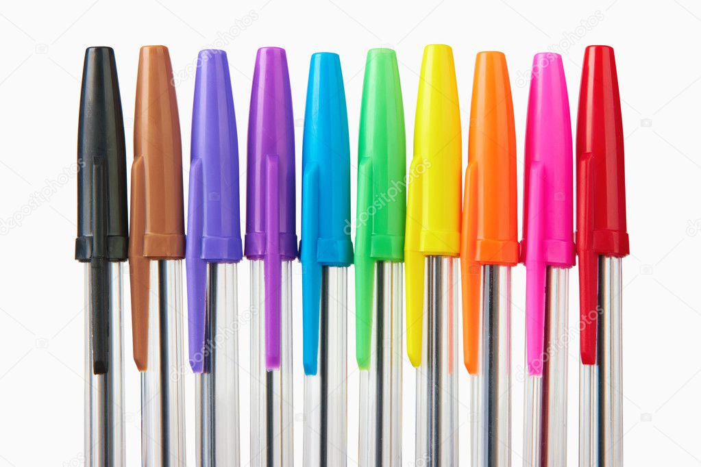 Set of multi-colored ball pens — Stock Photo © krasyuk #4337928