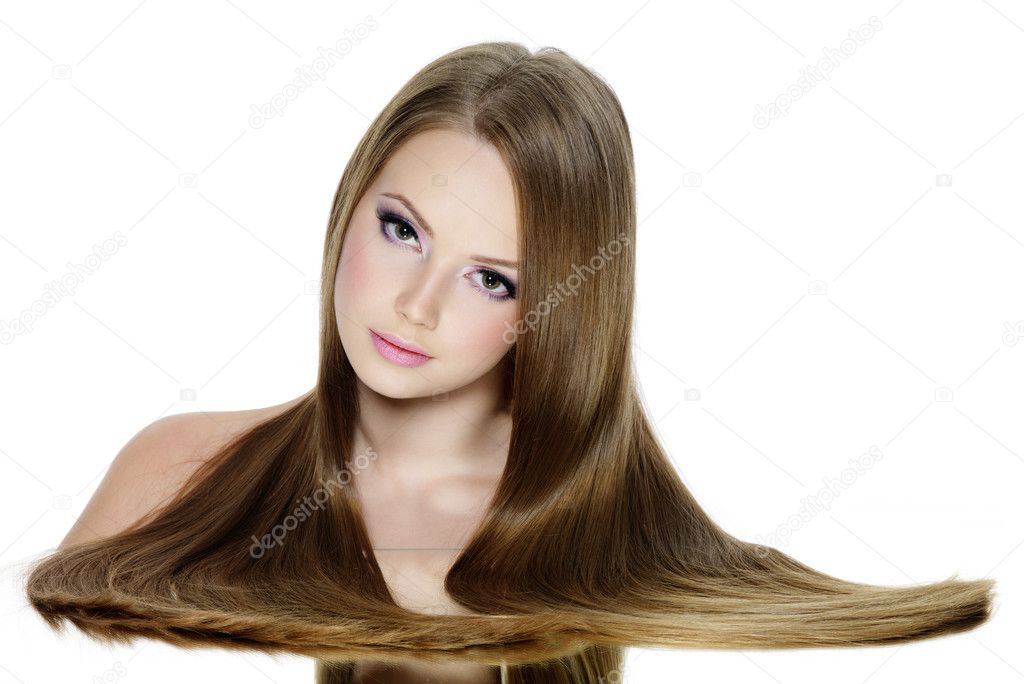 Beautiful girl with long smooth hair — Stock Photo © valuavitaly #5190416