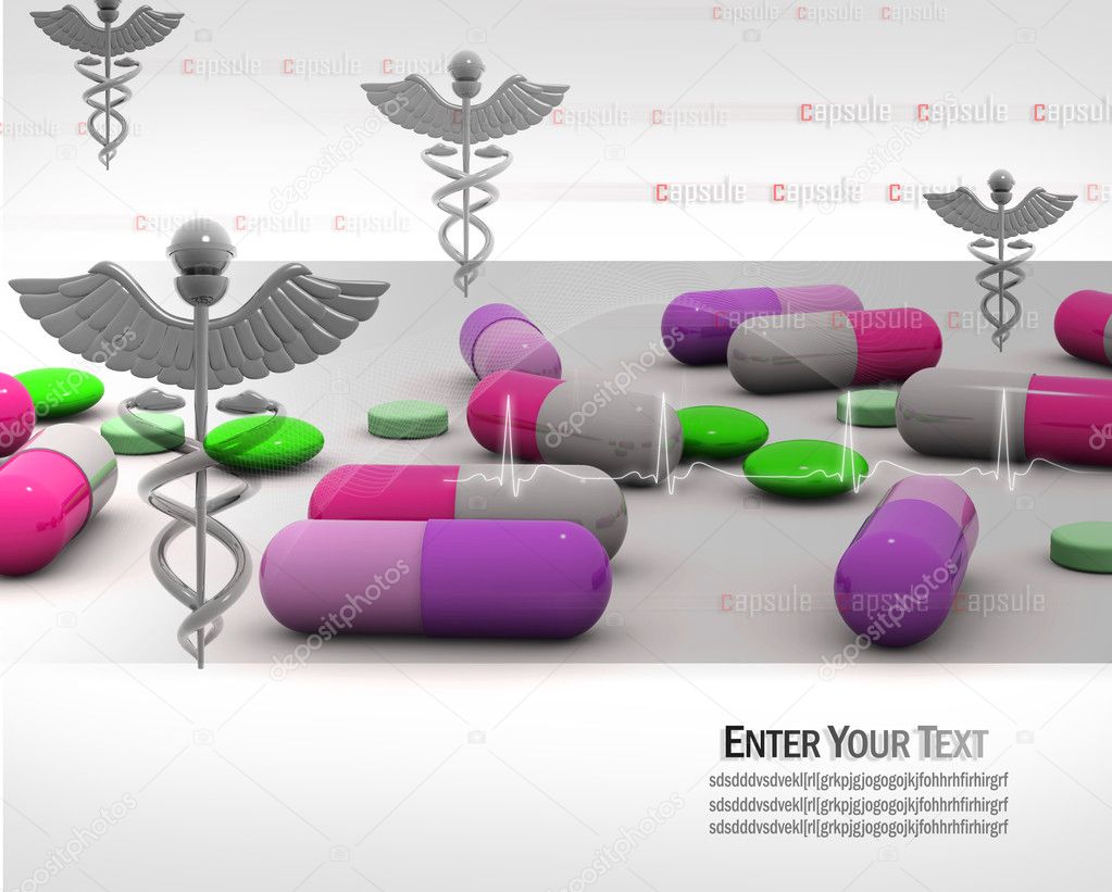 Capsule with symbol of medicine — Stock Photo © rbhavana #4537676