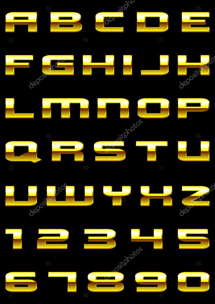 Font with effect of gold — Stock Vector © SS1001 #4907905