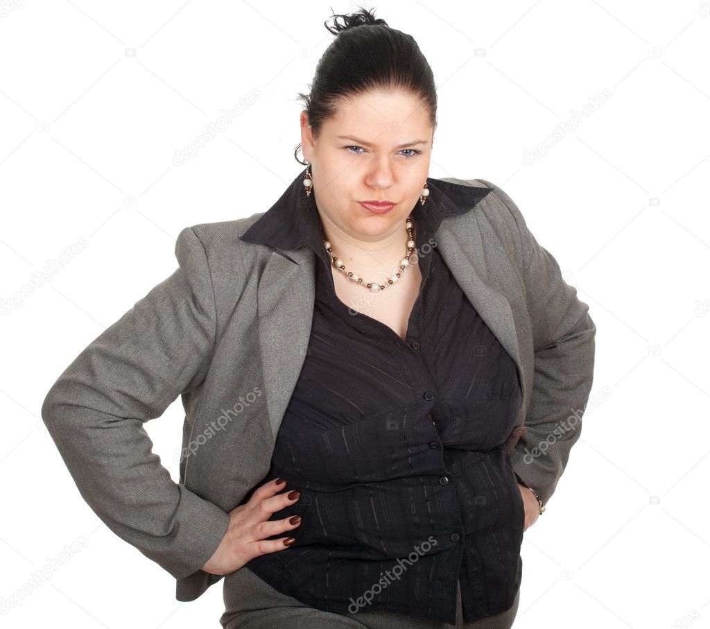 Furious fat businesswoman — Stock Photo © photomak #5001665