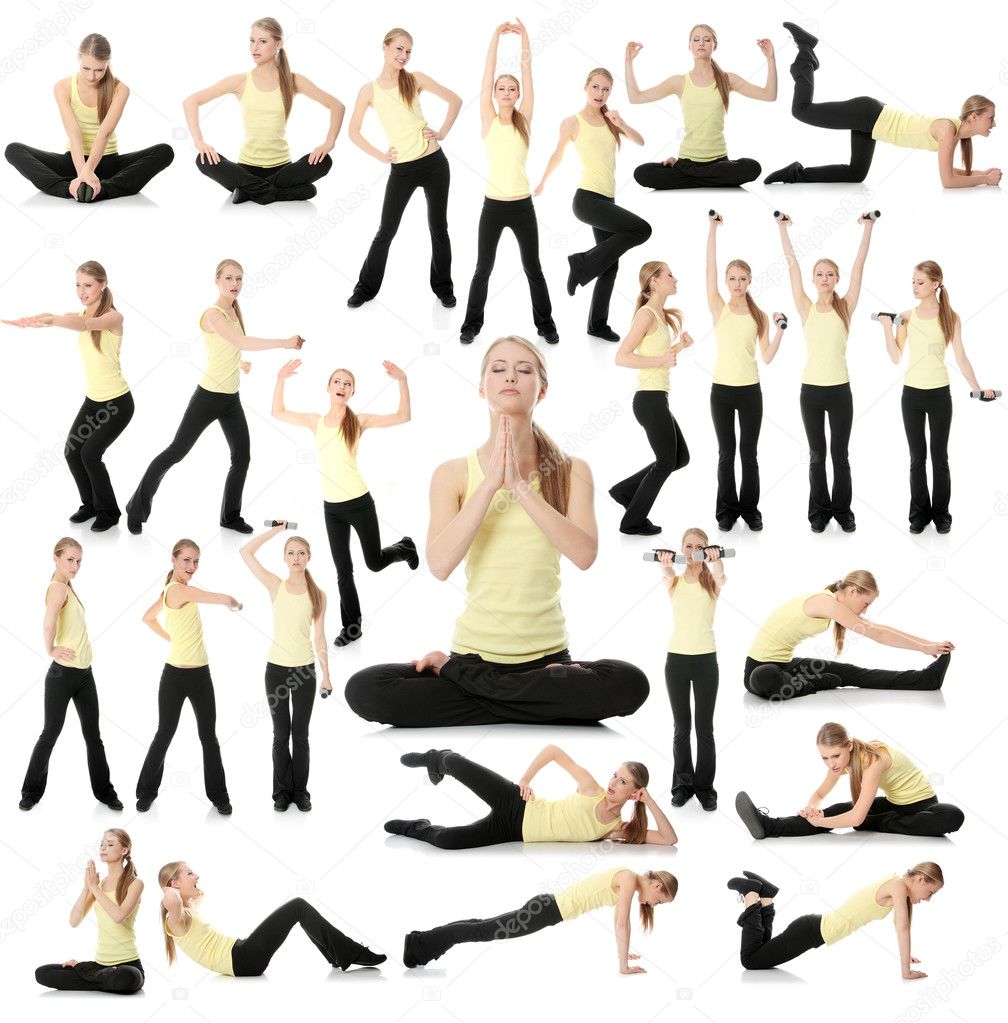 Young woman doing exercise Stock Photo by ©piotr_marcinski 5008697