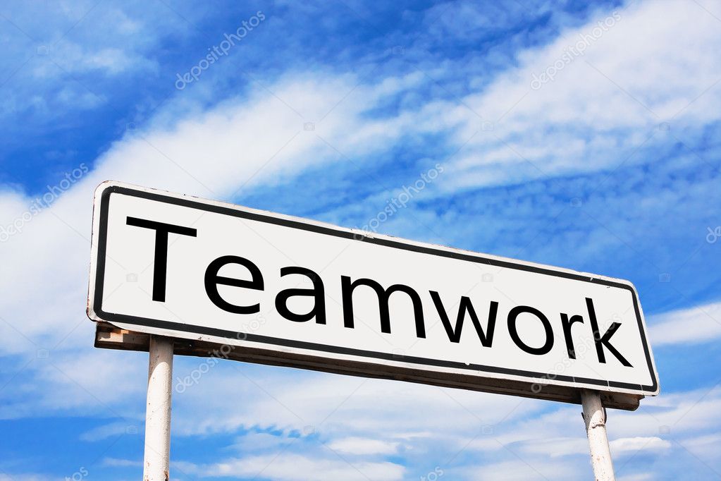 Teamwork road sign — Stock Photo © Megaloman1ac #5102966