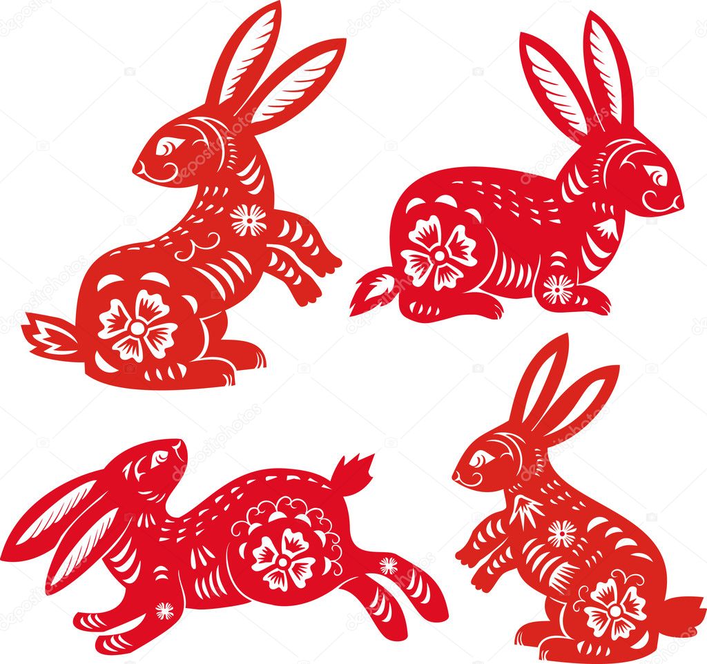 Chinese Zodiac of Rabbit Year. — Stock Vector © sushkonastya #4616164