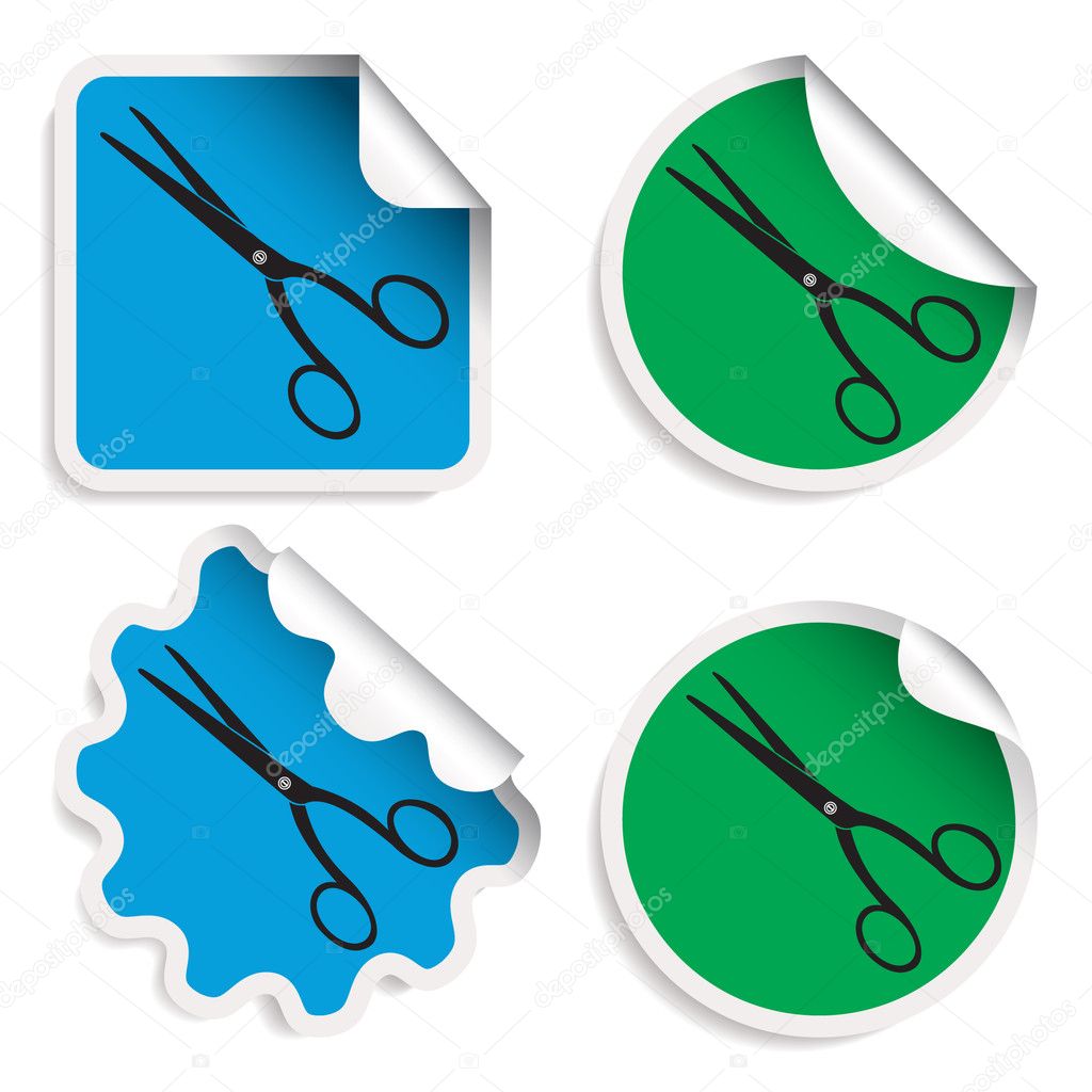 Scissors stickers Stock Vector by ©Darkves 5043438