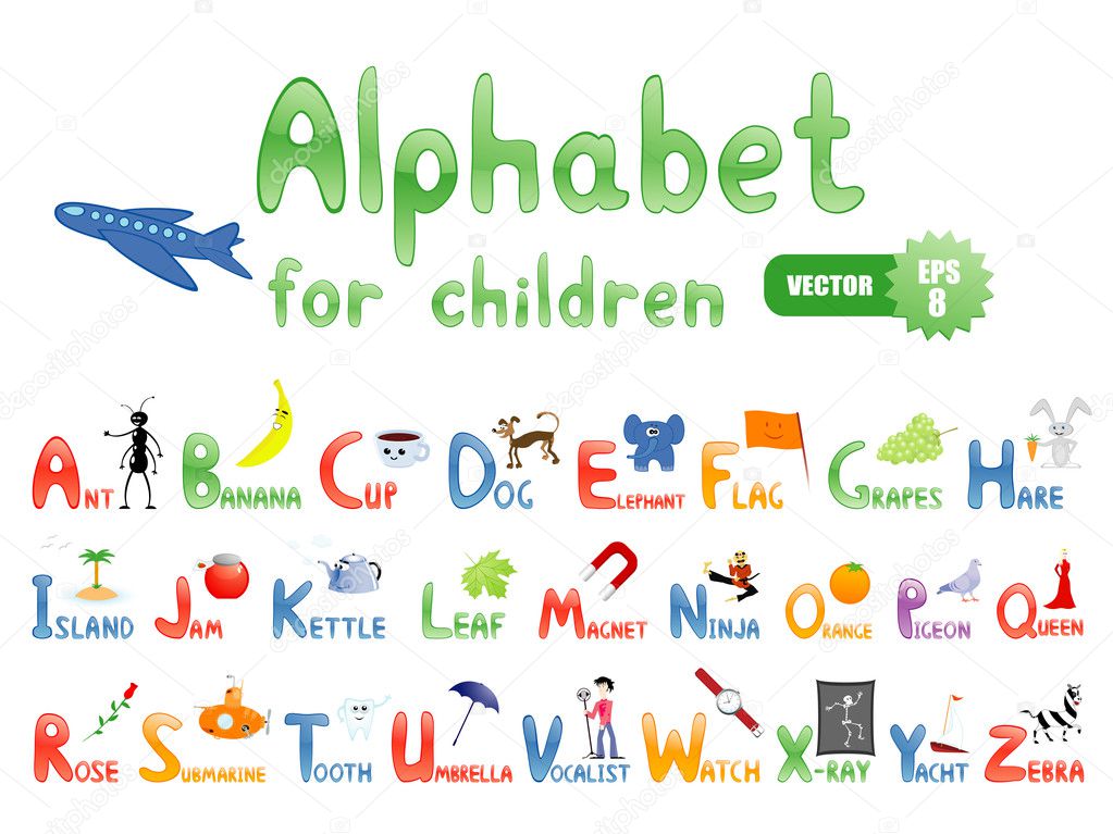 Alphabet for children — Stock Vector © Roman_Volkov #5325718
