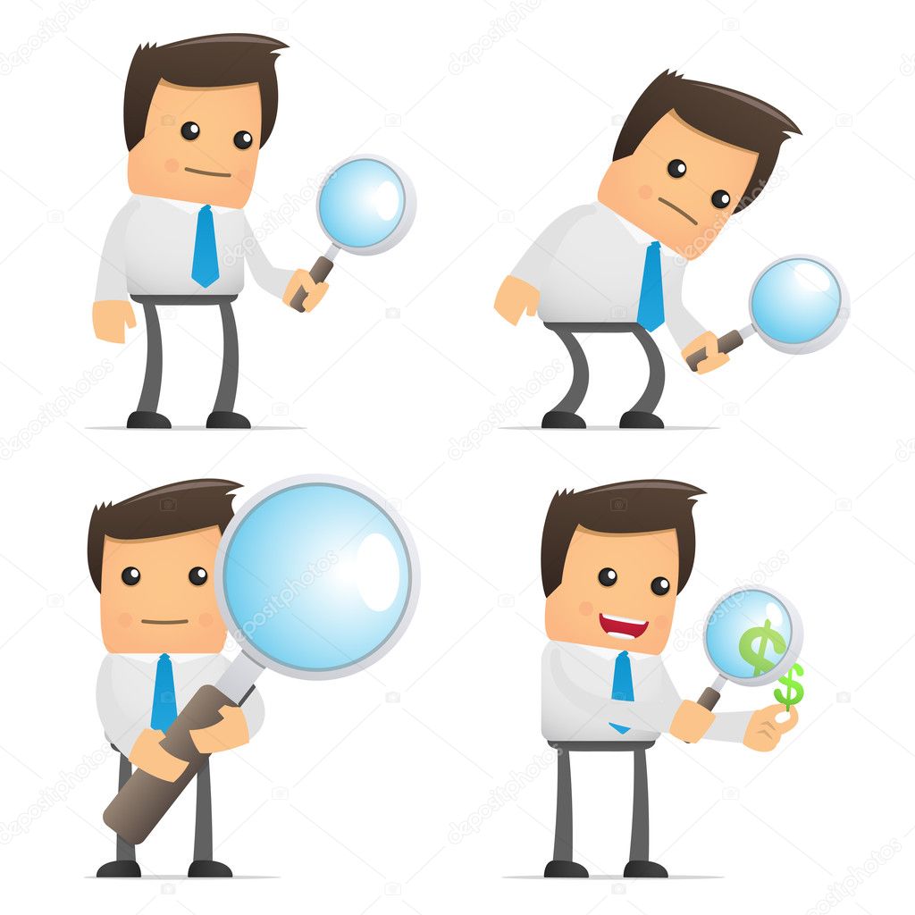 conjunto de Gerente de divertidos dibujos animados — Vector de stock ...