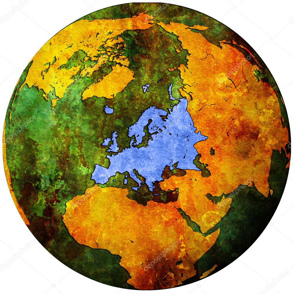 Europe territory on globe map Stock Photo by ©michal812 4842853