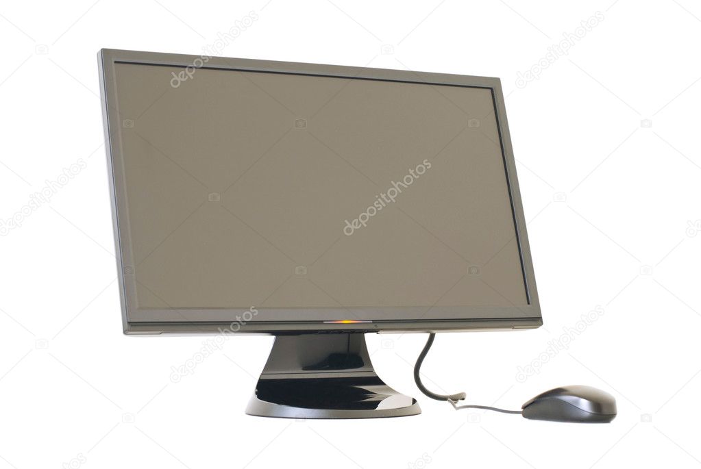 Monitor aislado y ratón — Foto de stock © Ansonde #4025792