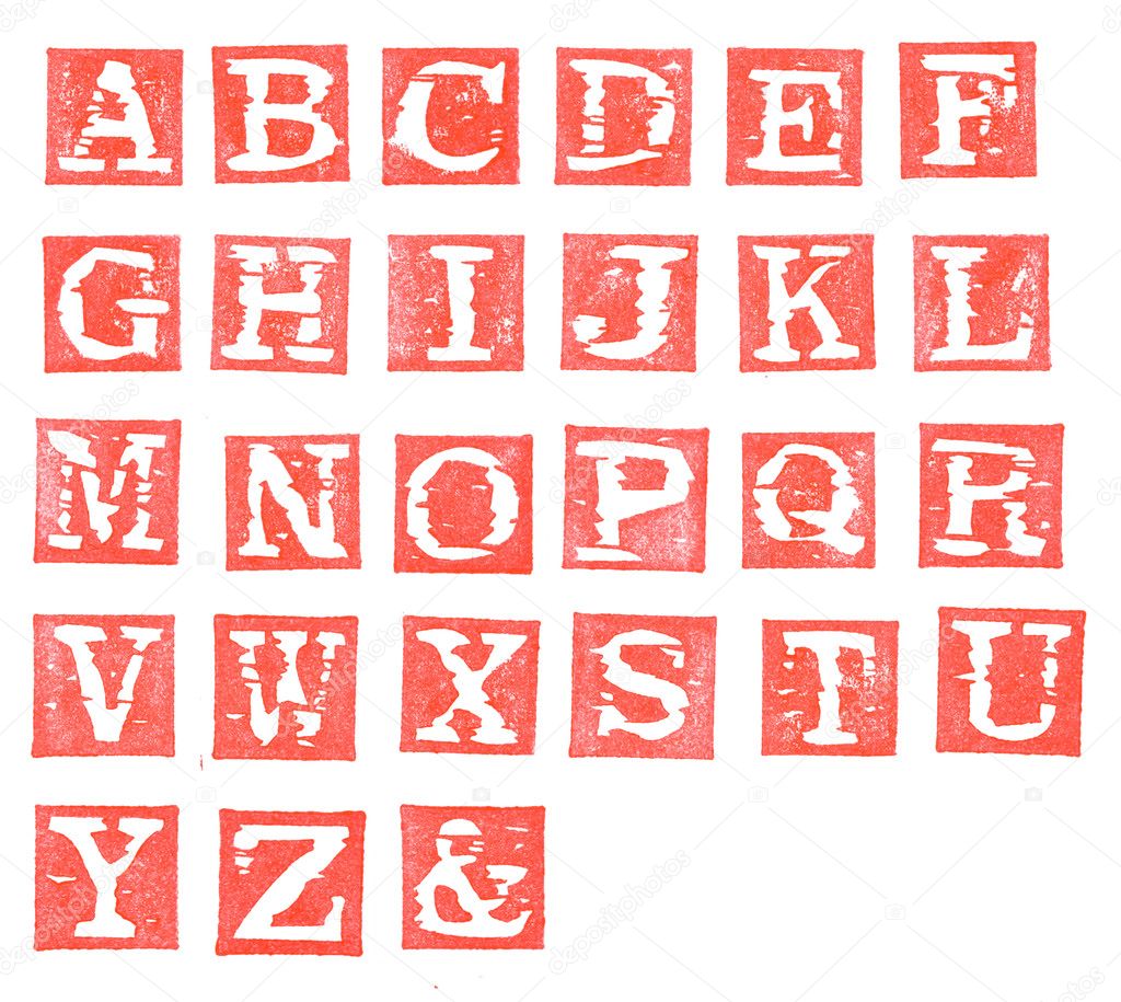 Isolated red alphabet stamp — Stock Photo © Ansonde #4935241