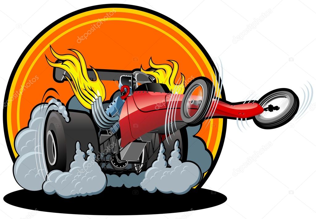 Vector cartoon dragster — Stock Vector © mechanik #4262912
