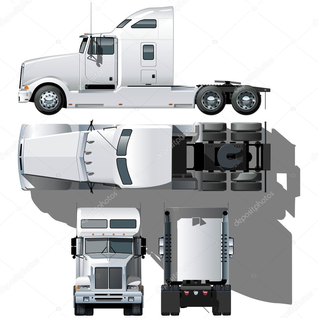 Vector hi-detailed semi-truck — Stock Vector © mechanik #4933771