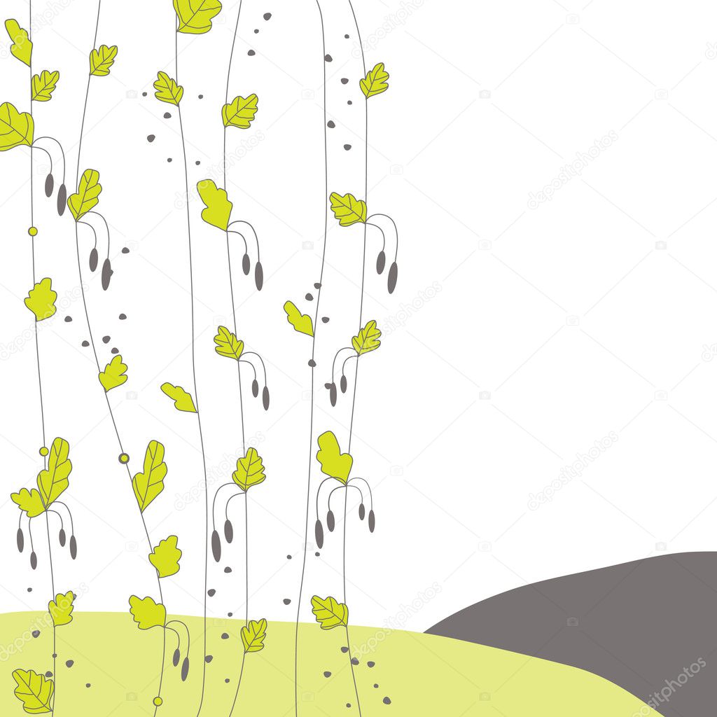 Spring Background Green Leaf Vector Illustration Stock Vector Image by ...