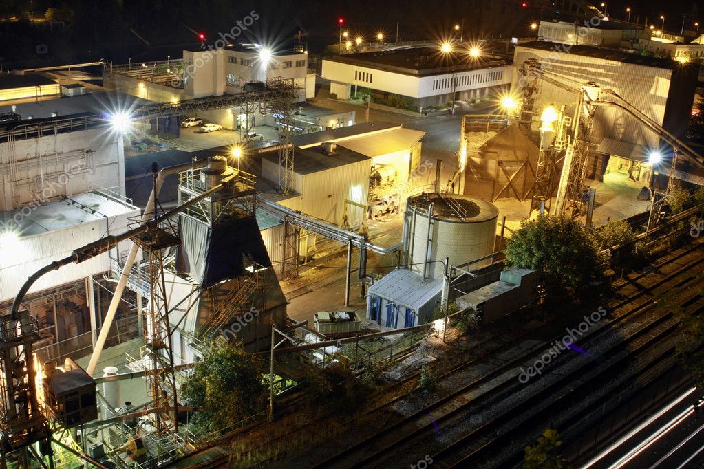 Lumber Paper Mill at Night 2 Stock Photo by ©davidgn 3953693