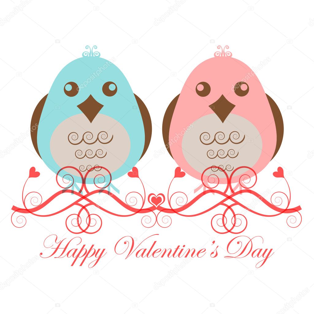 Valentines Day Two Love Birds Stock Photo by ©davidgn 4281604