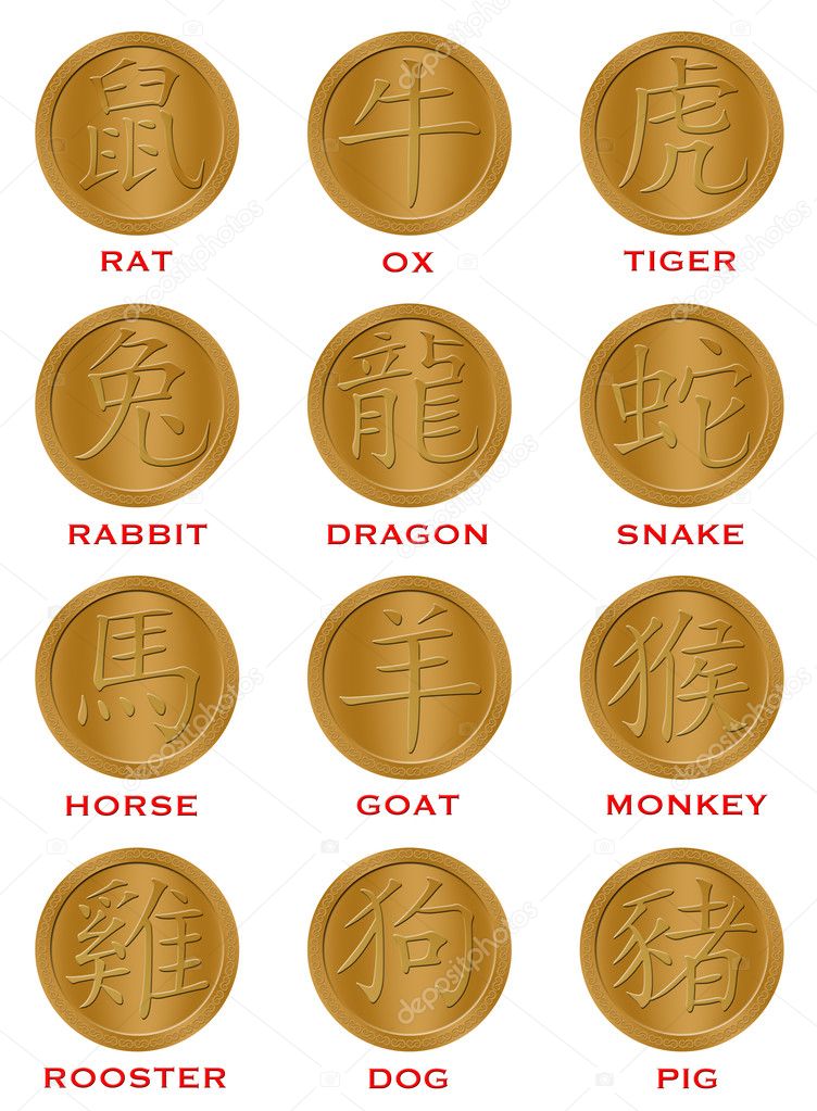 Twelve Chinese Zodiac Gold Coins Stock Photo by ©davidgn 4420611 Twelve Chinese Zodiac Gold Coins Stock Photo by ©davidgn 4420611