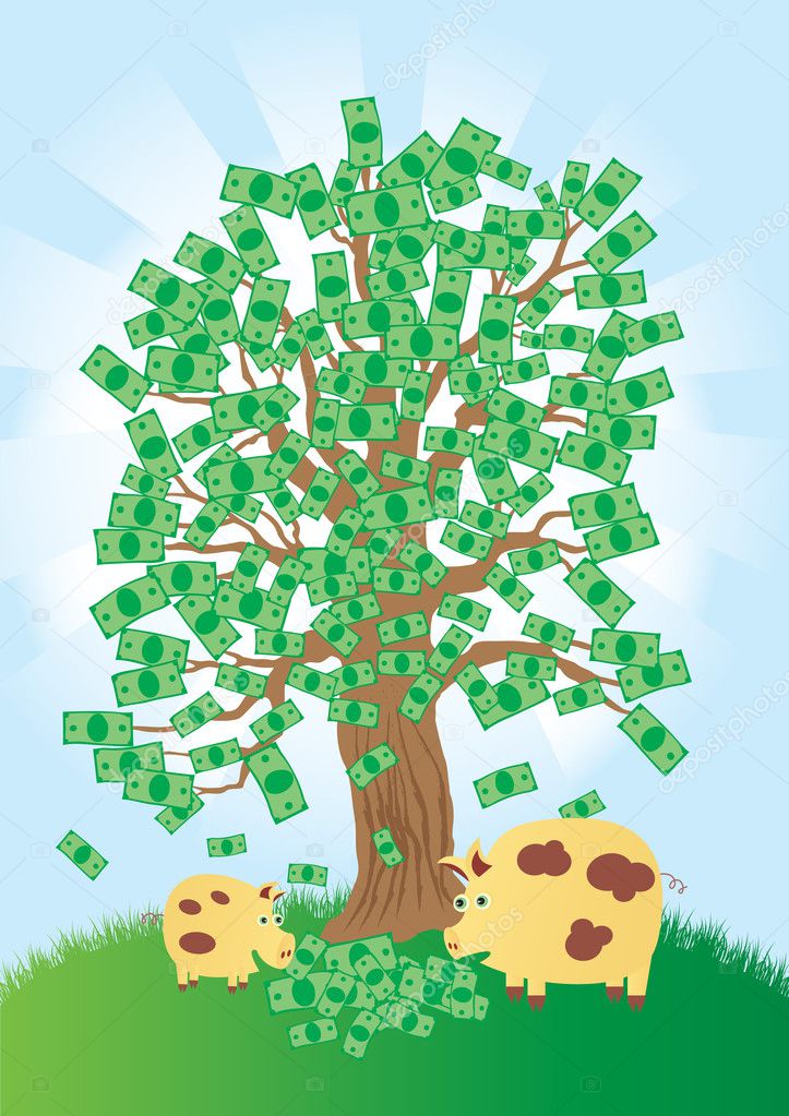 Money tree that grows gold coins ⬇ Vector Image by © Makc76 | Vector ...