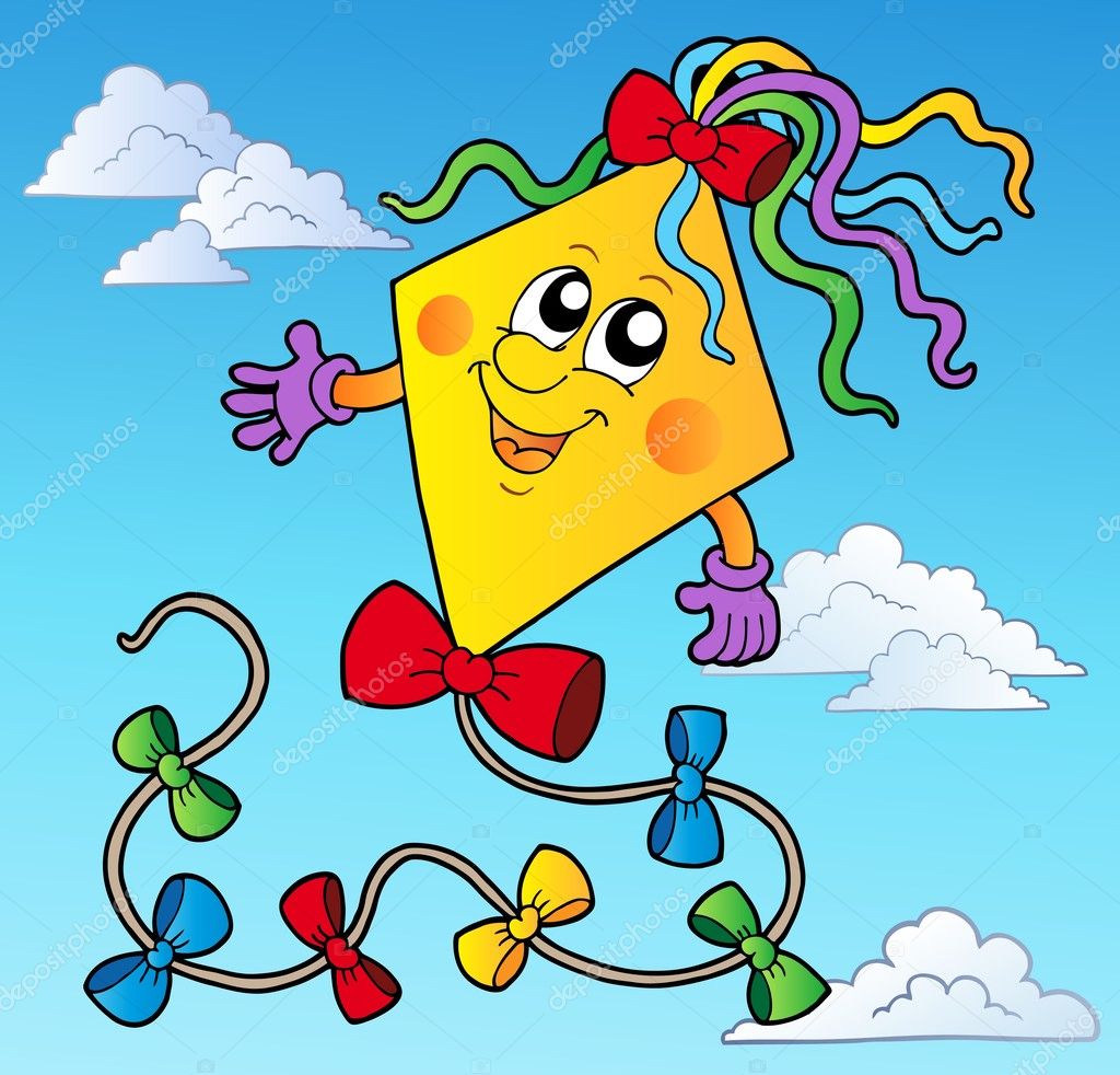 Dibujos animados cometa en el cielo azul — Vector de stock © clairev ...