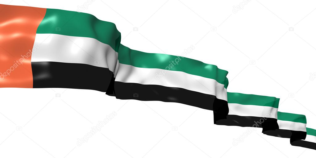 United Arab Emirates ribbon flag isolated on white — Stock Photo ...