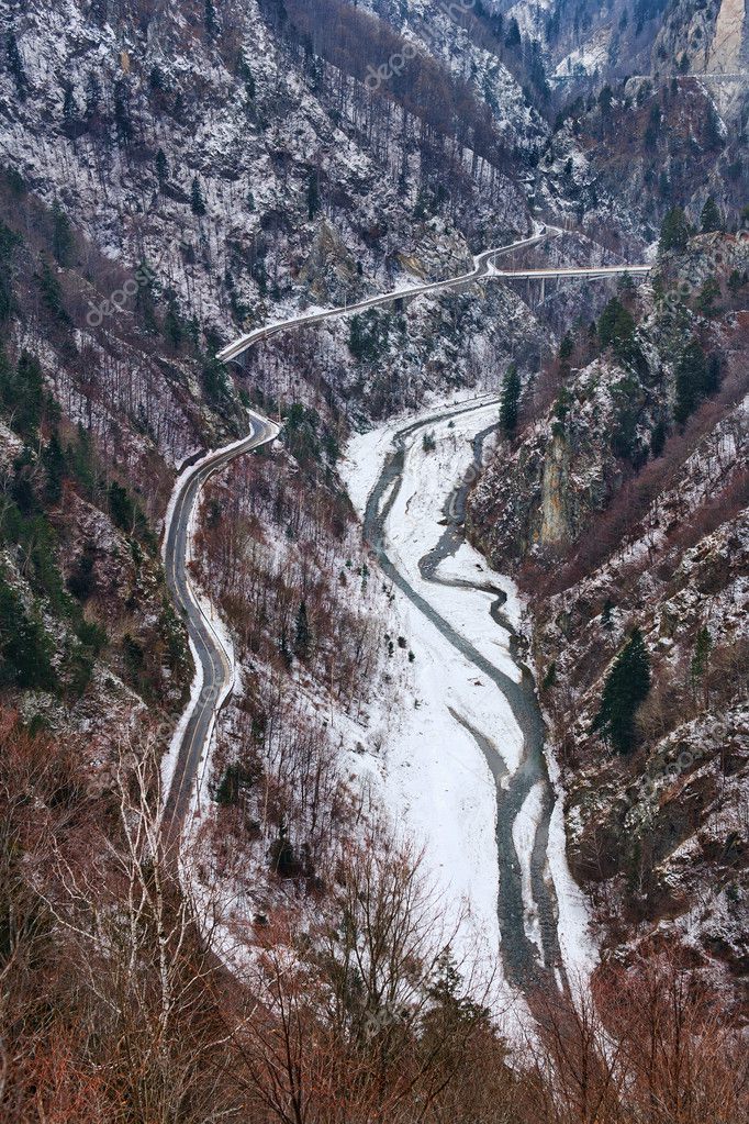 Transfagarasan road and river Arges in Romania — Stock Photo © Xalanx ...