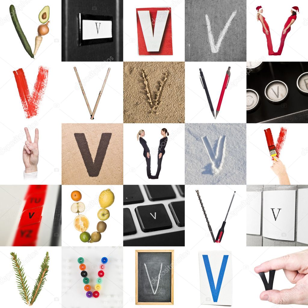 Collage of Letter V — Stock Photo © gemenacom #4555031