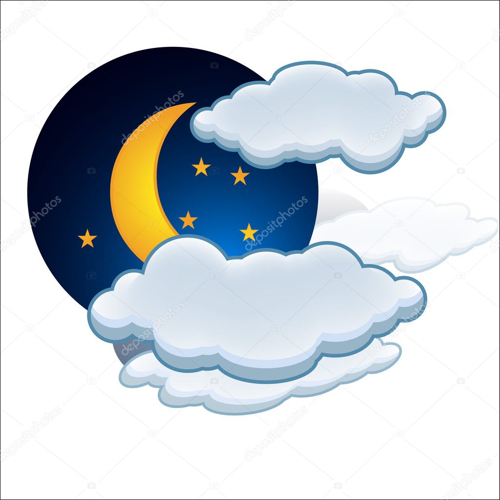 Moon rain cloud icon vector Stock Vector Image by ©ngaga35 #3926178